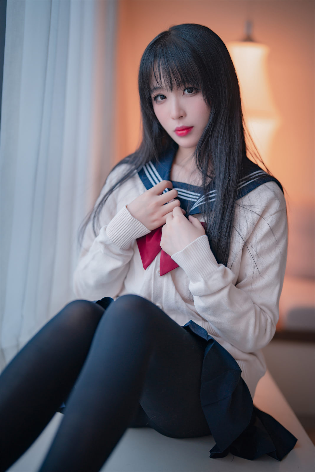 轩萧学姐 JK厚裤袜15 - COS君